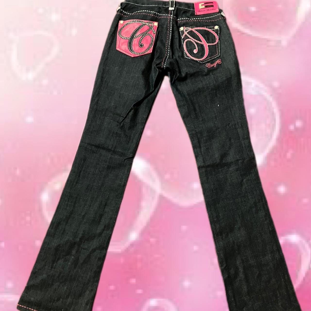 PINK COOGI JEANS Fit a Size 0-2 Flare and Low rise - Depop