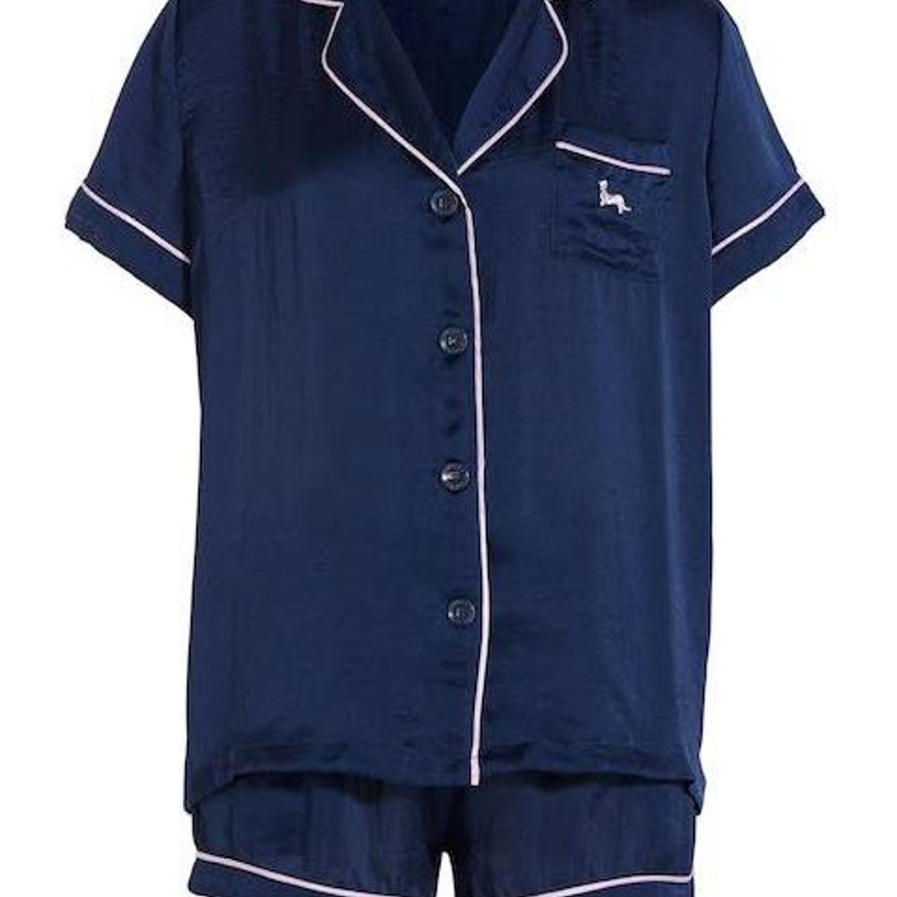 Peter Alexander satin navy set Size kids 14 fits a... - Depop