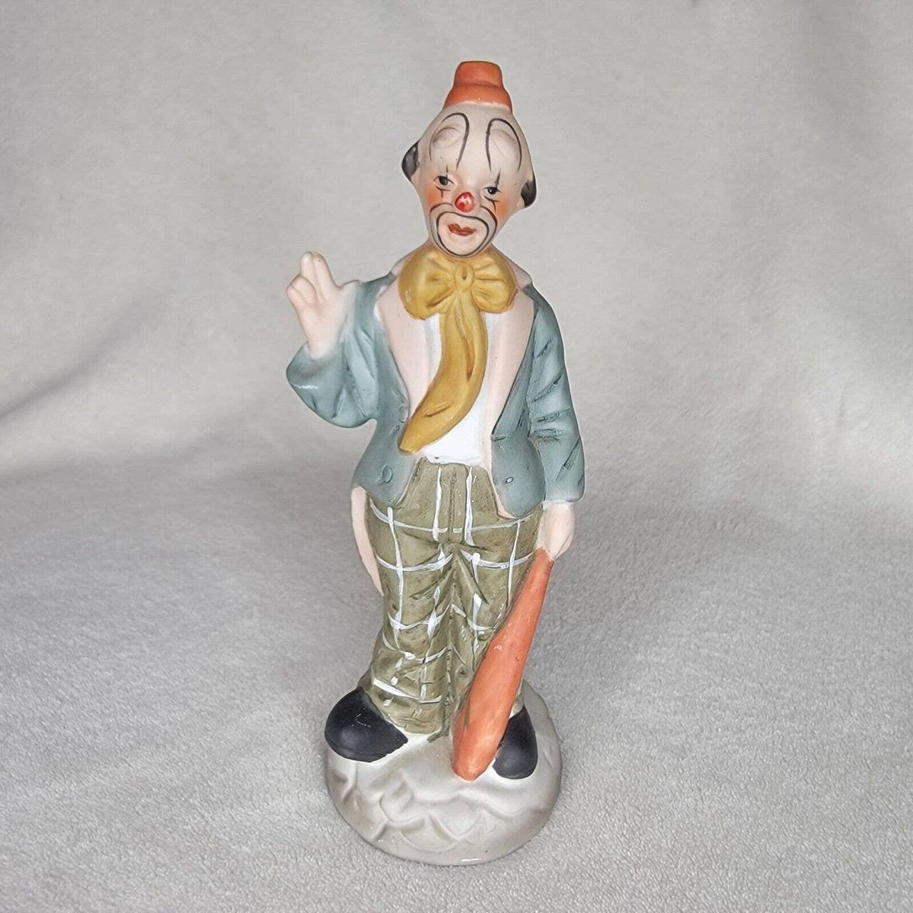 Retro mid century Ceramic Clown Figurine 8 Inch.... - Depop