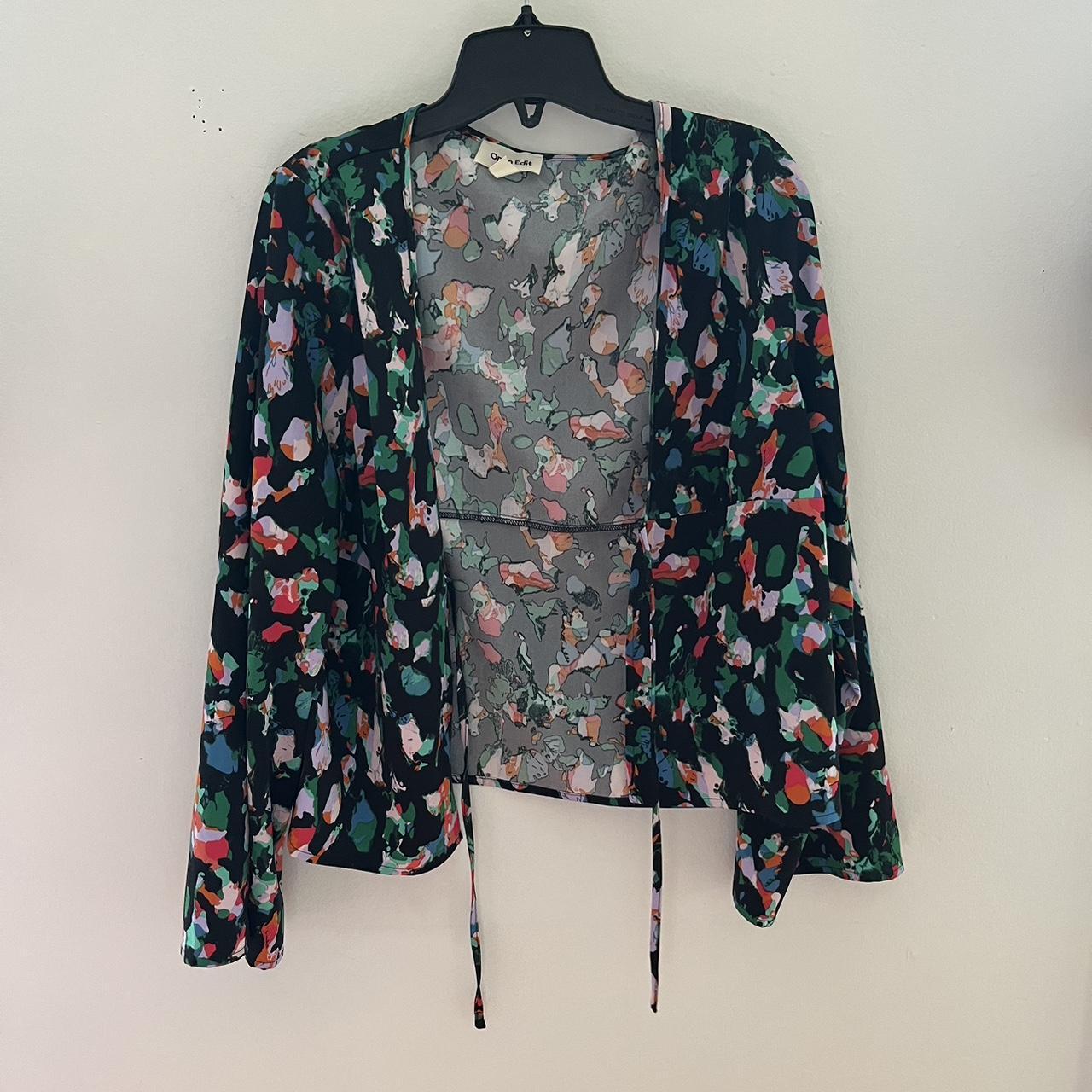 Open Edit Floral top Bell sleeves Never worn... - Depop