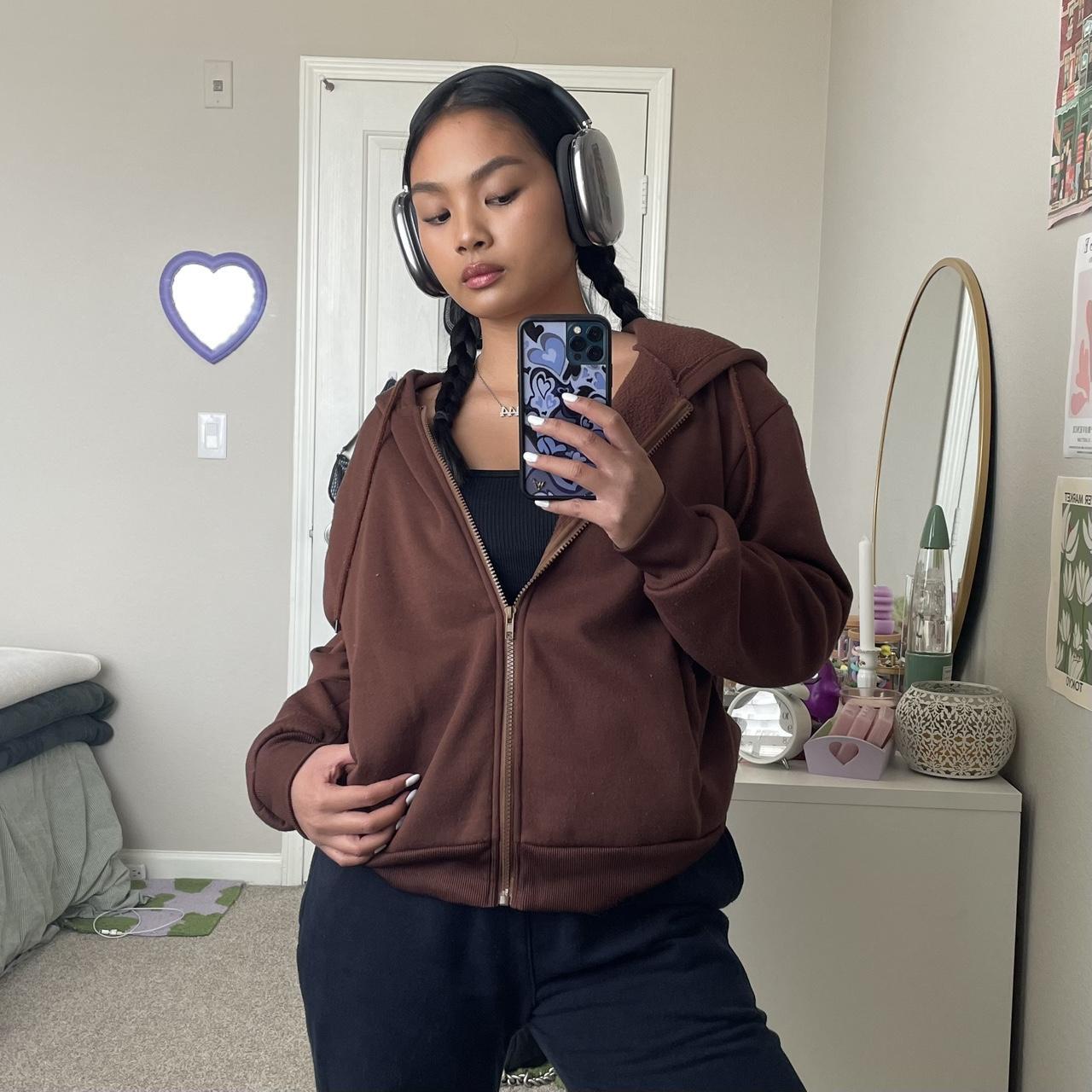 SHEIN BROWN ZIP UP JACKET 🤎 - lightweight and... - Depop