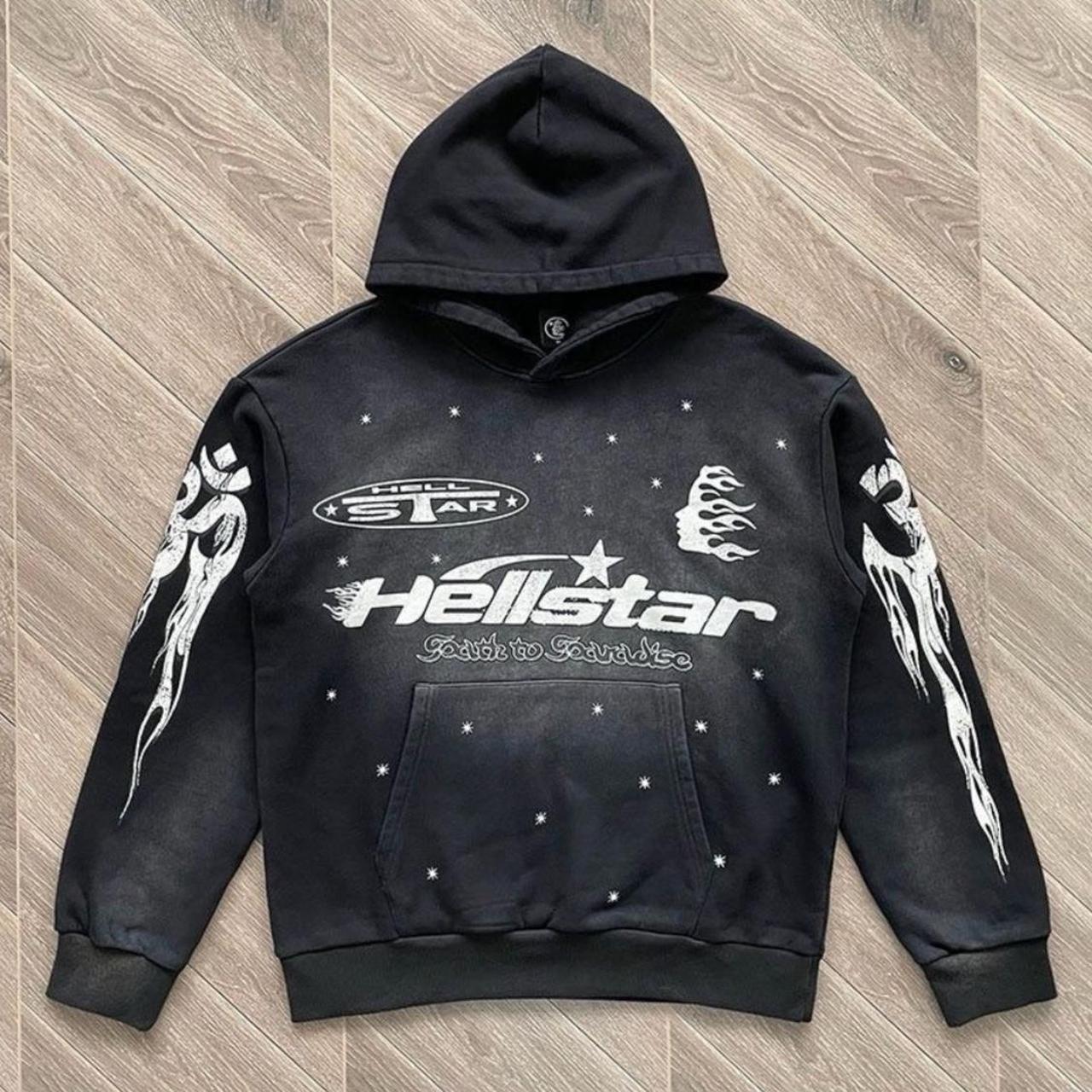 Black and white helstar hoodie - Depop