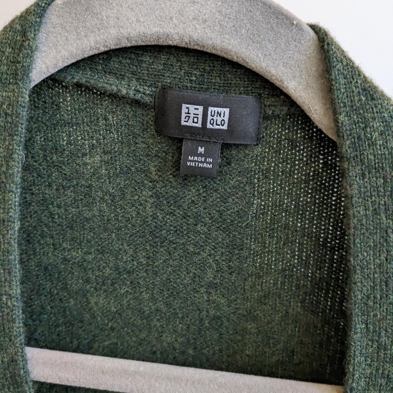 Uniqlo dark green cardigan size M - Depop