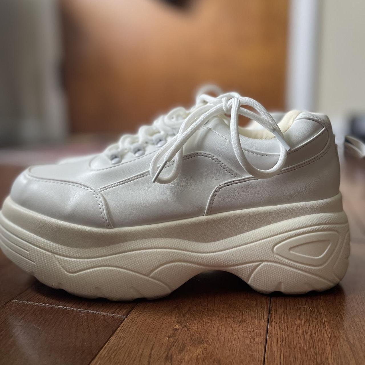 Koi White Platform Sneakers Only wore twice, but for... - Depop