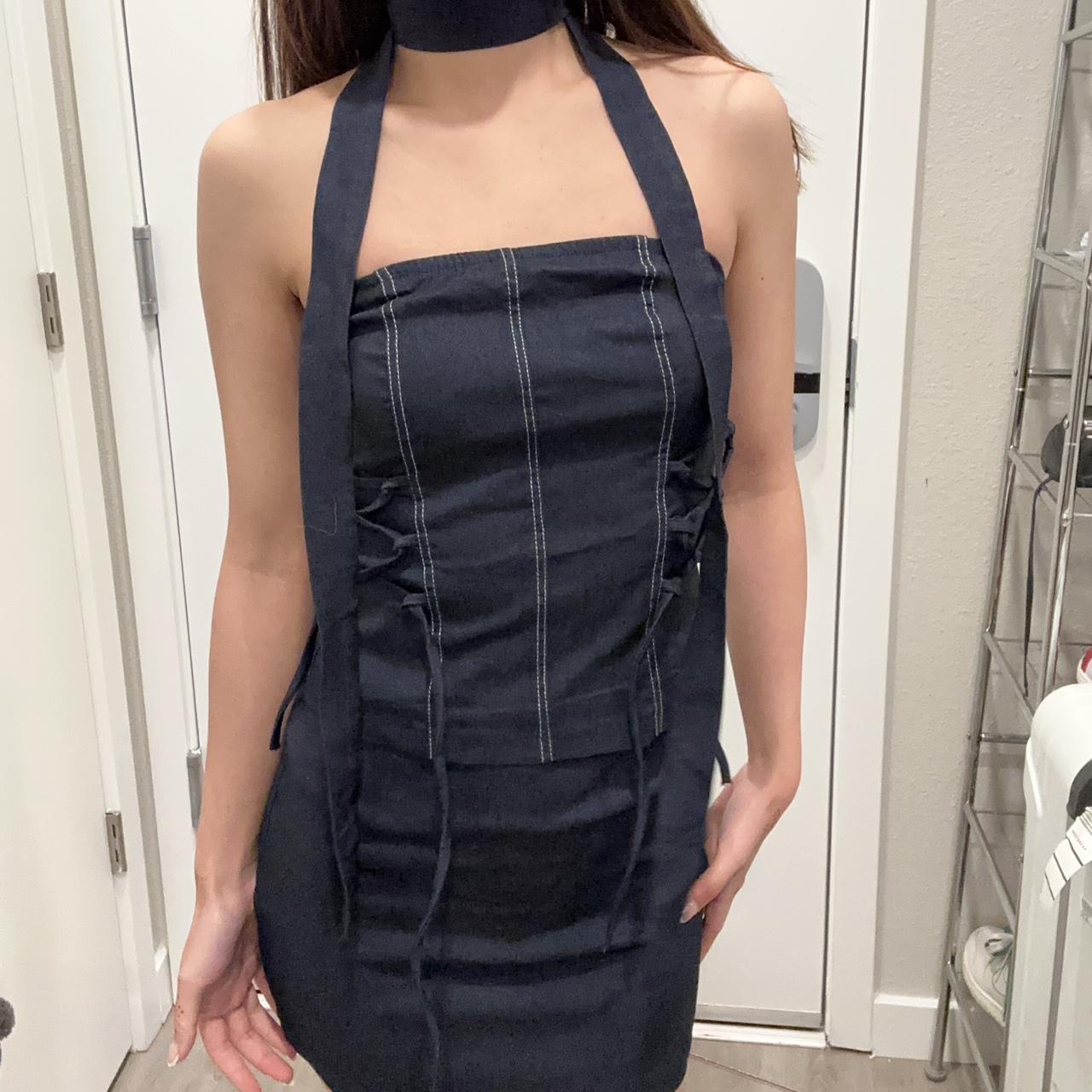 matching denim set with a scarf. festival outfit... - Depop