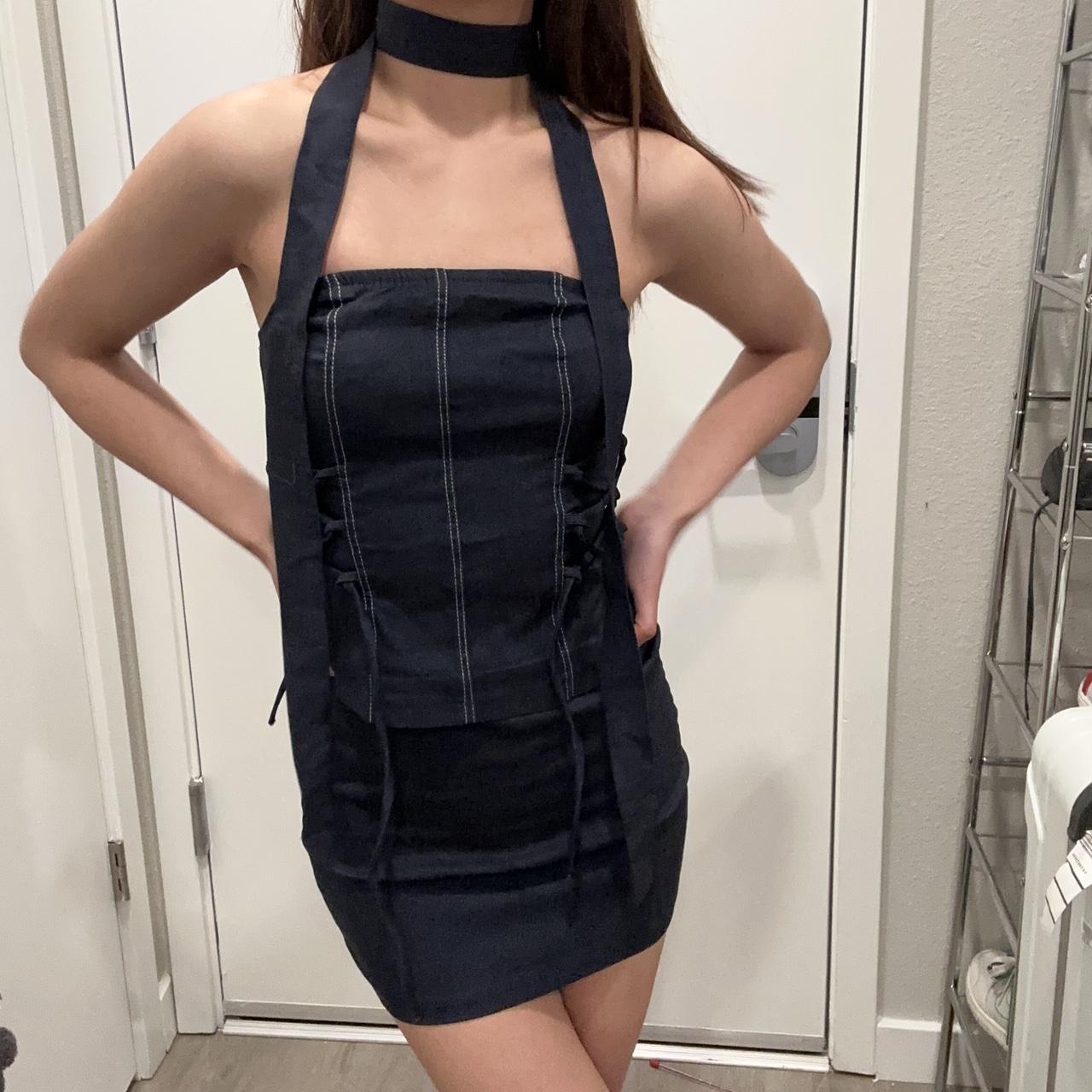 matching denim set with a scarf. festival outfit... - Depop