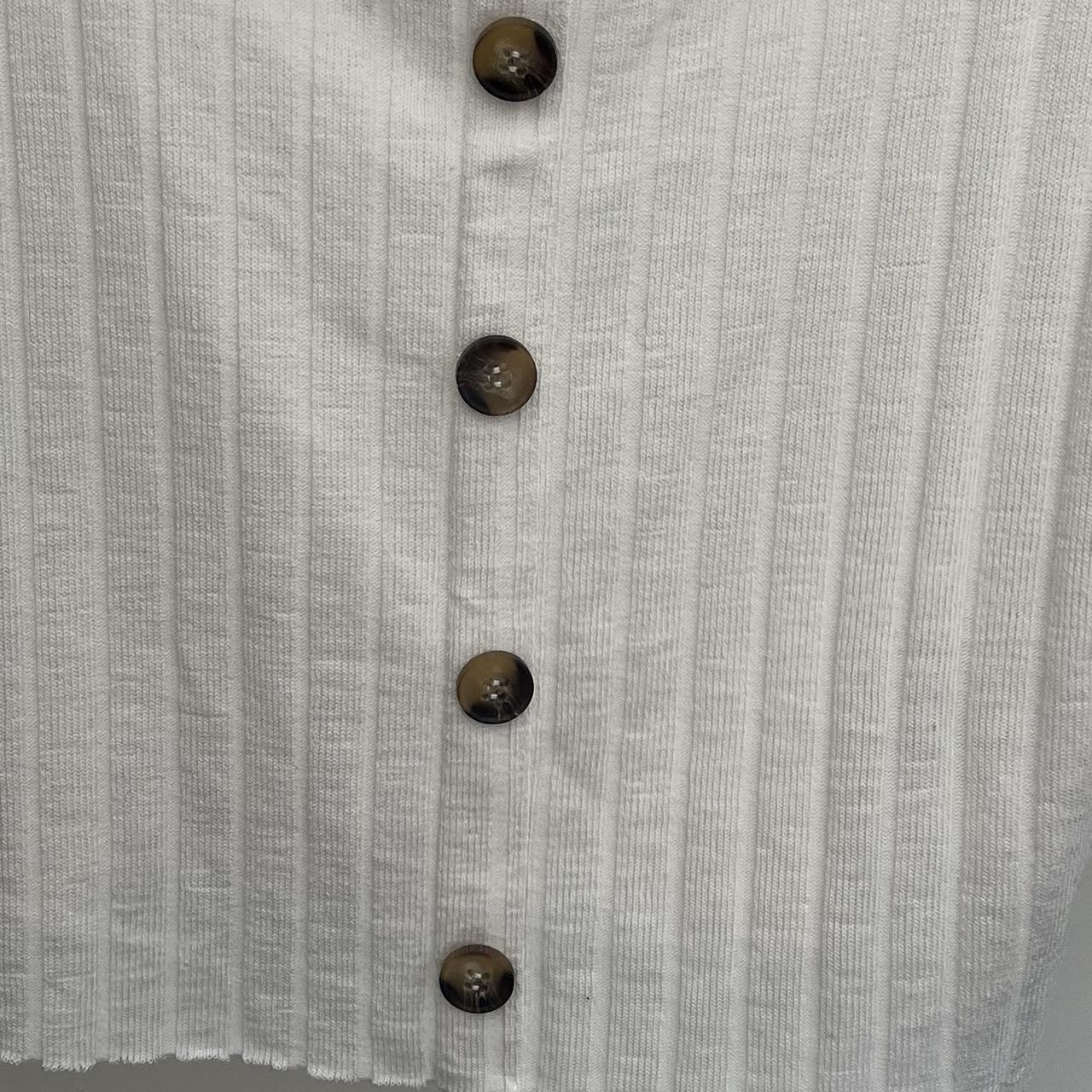 Primark Womens Ribbed Cropped Vest Top White Size Small - Depop