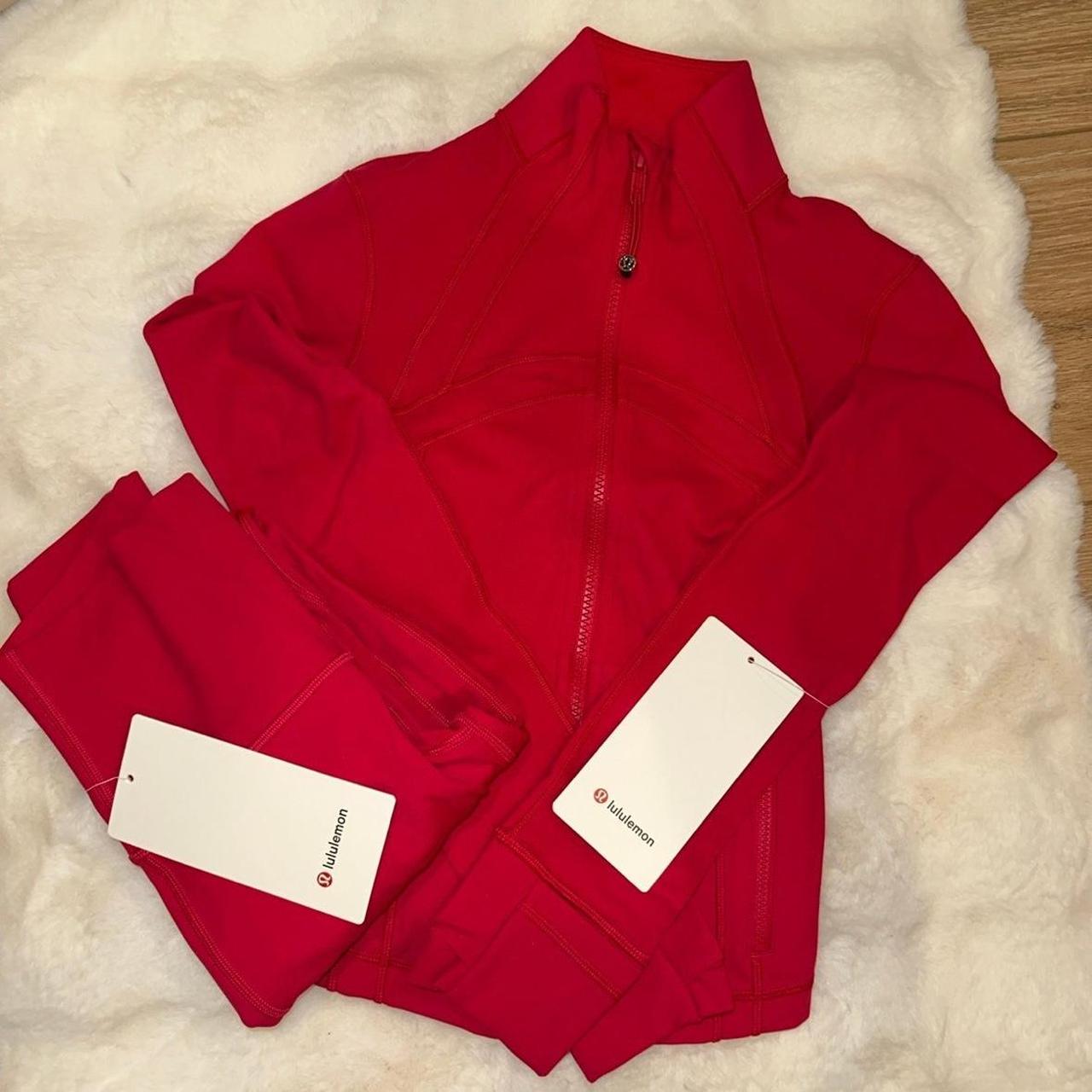 Lululemon define jacket set red “dragonfruit... | Depop