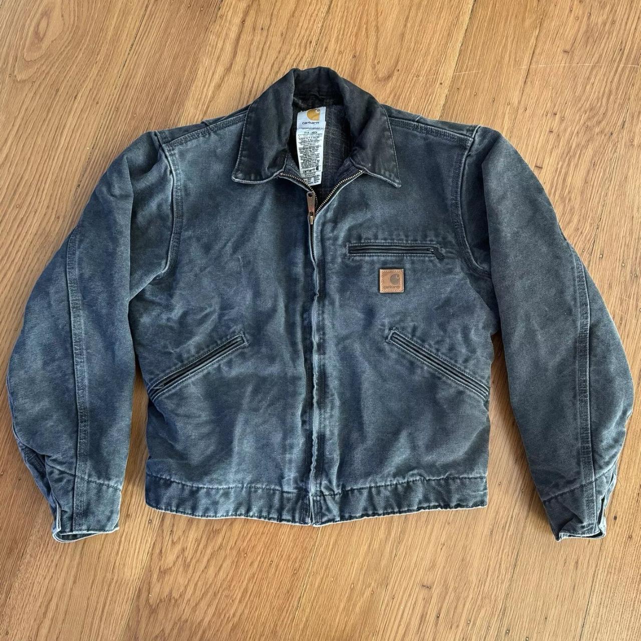 SMALL Vintage Carhartt Detroit Jacket J97 PTL Grey - Depop