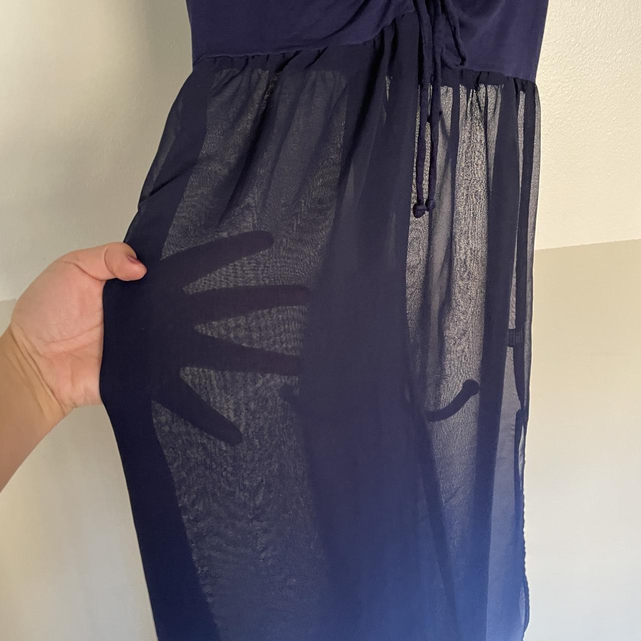 Raviya Women's Navy and White Cover-ups | Depop