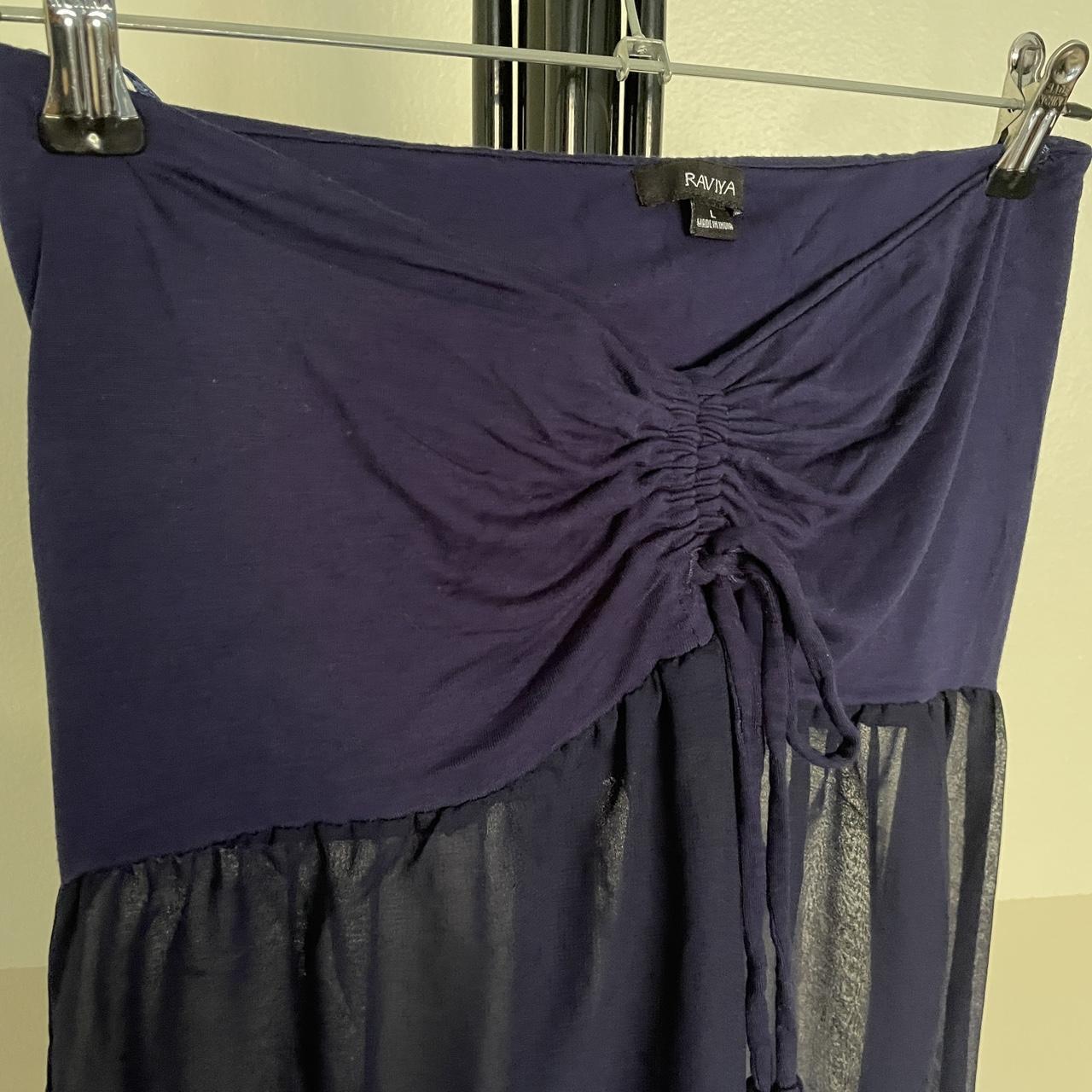 Raviya Women's Navy and White Cover-ups | Depop