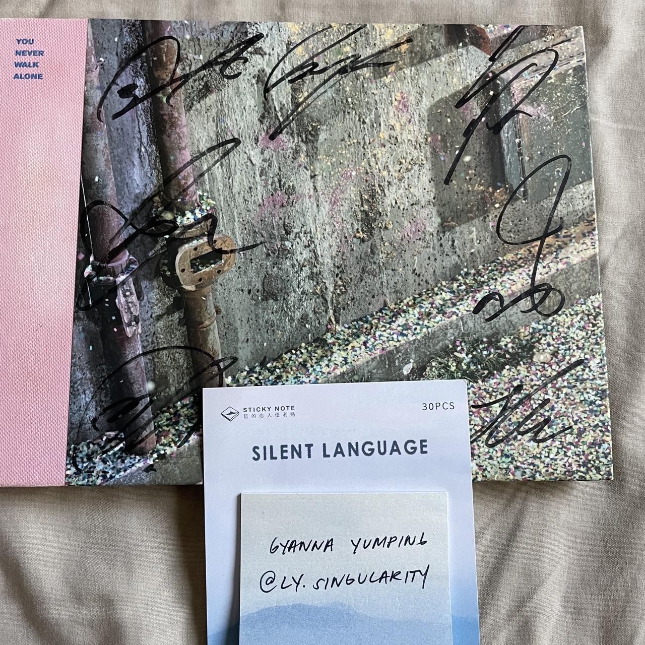 bts signed album - you never walk alone (pink... - Depop