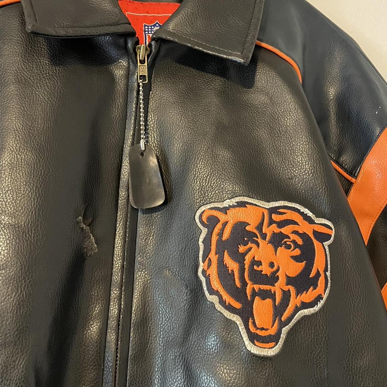 Vintage Chicago Bears Leather Jacket Mens large.... - Depop