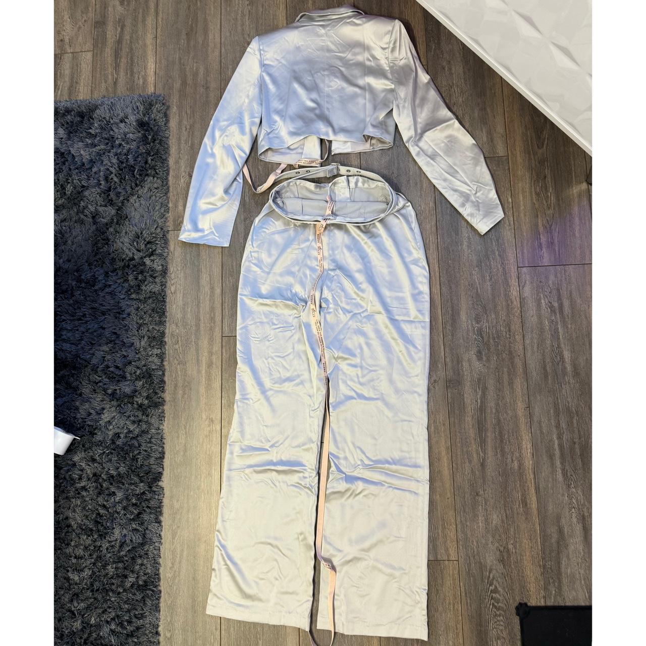 Beautiful Oh Polly A Lister Silver Cropped Blazer... - Depop