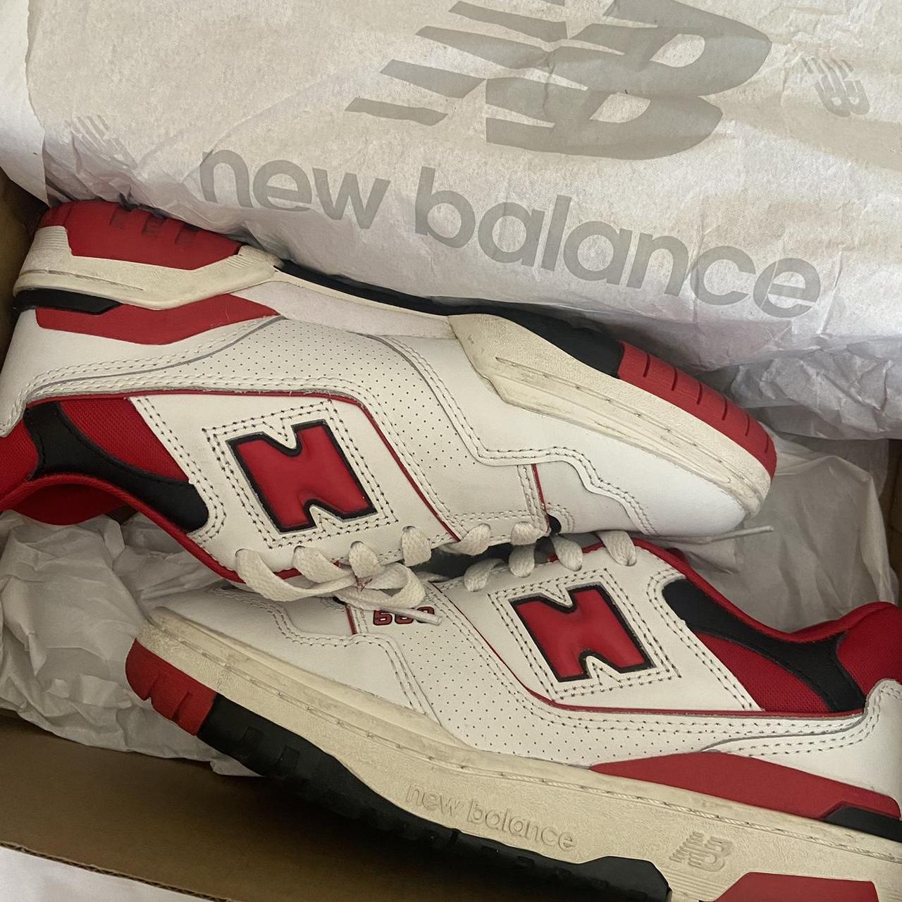 NEW BALANCE 550 red/black size 5Y/6.5W still in... - Depop
