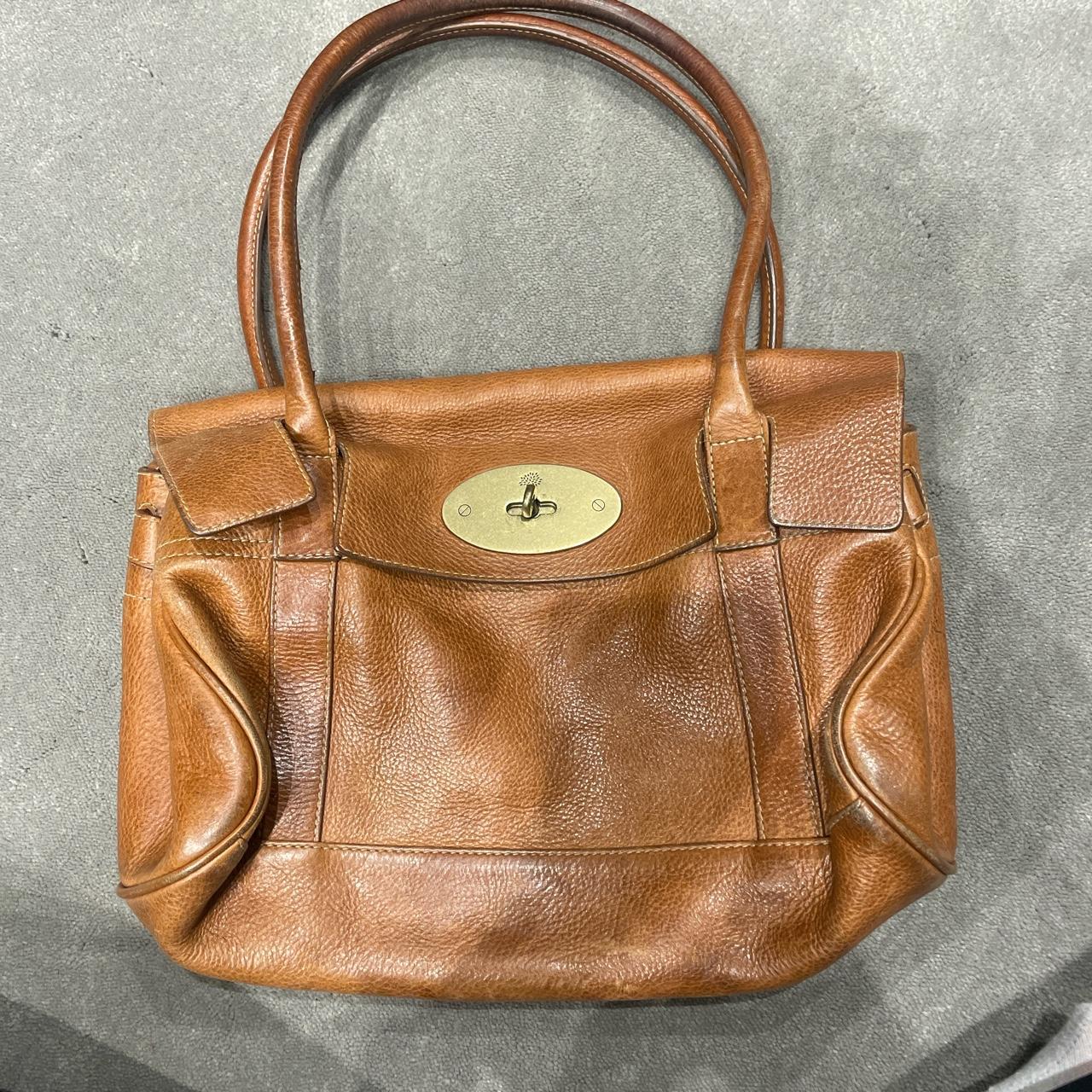 Mulberry tan bag with visible wear - Depop