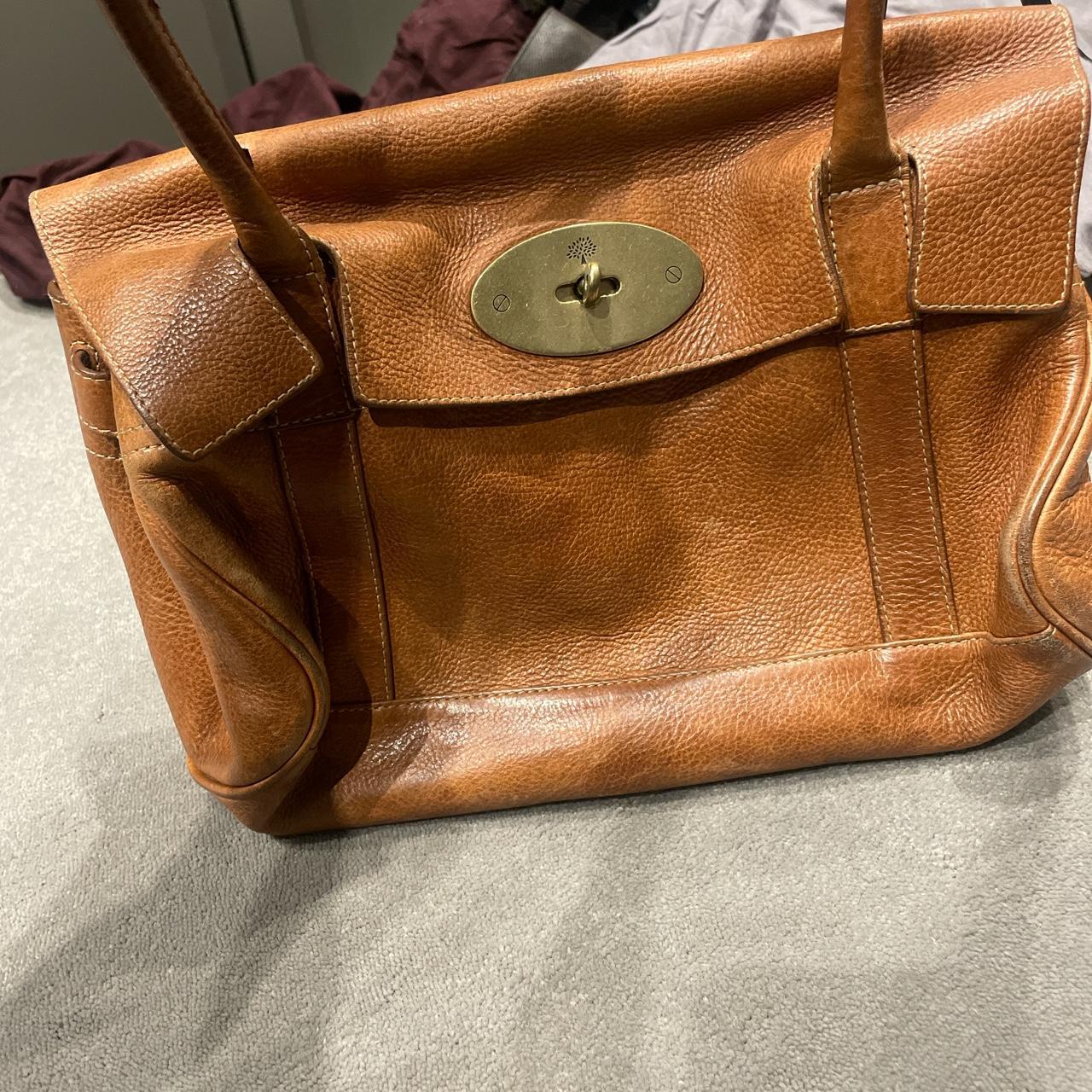 Mulberry tan bag with visible wear - Depop