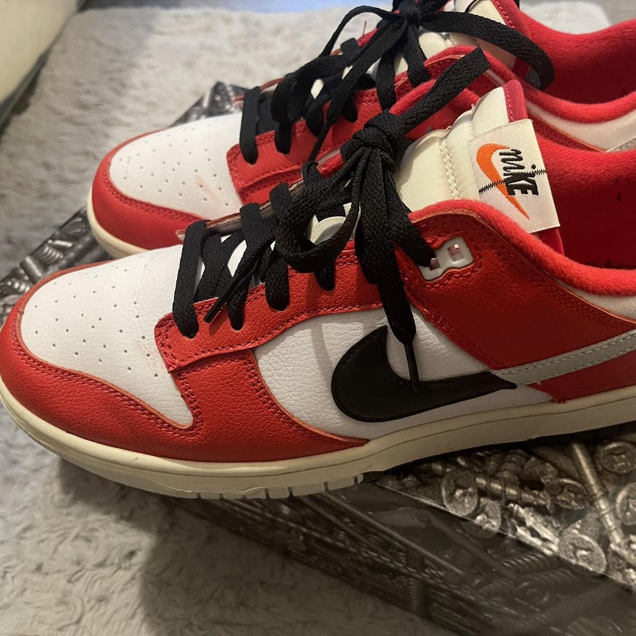Nike Dunk Low Worn once Factory flaw on toe - Depop