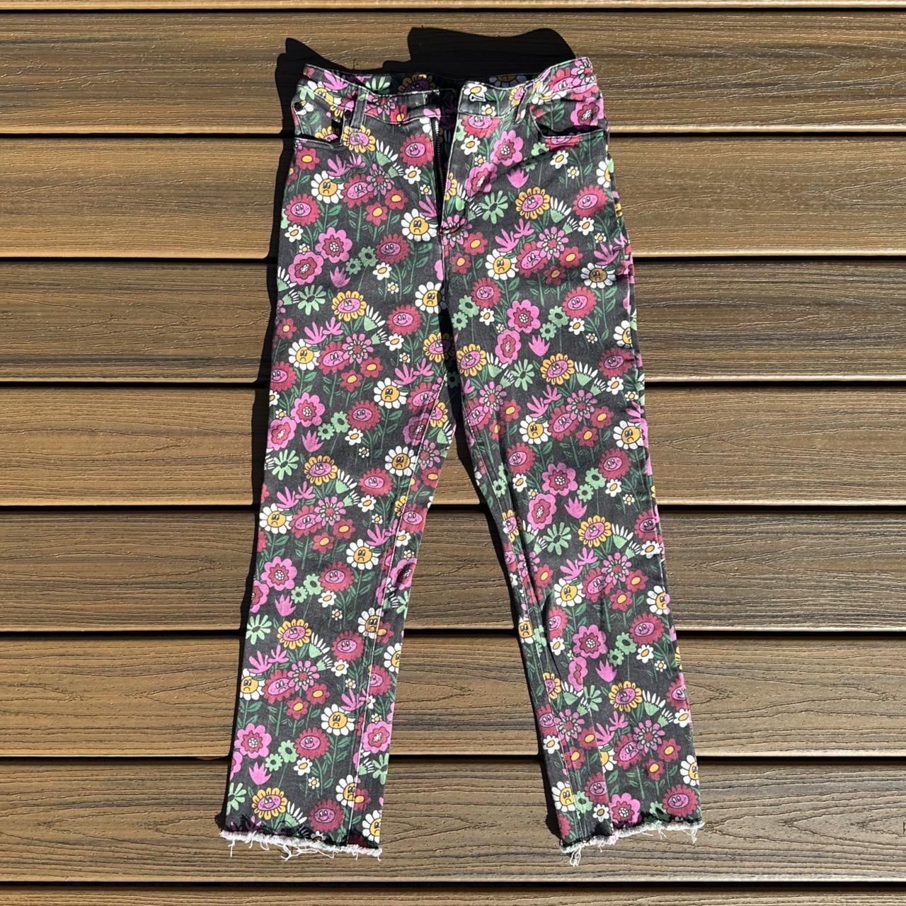 🌼🌷 lazy oaf deadstock flower pants 🌼🌷 🌹 size 26 🌹... - Depop