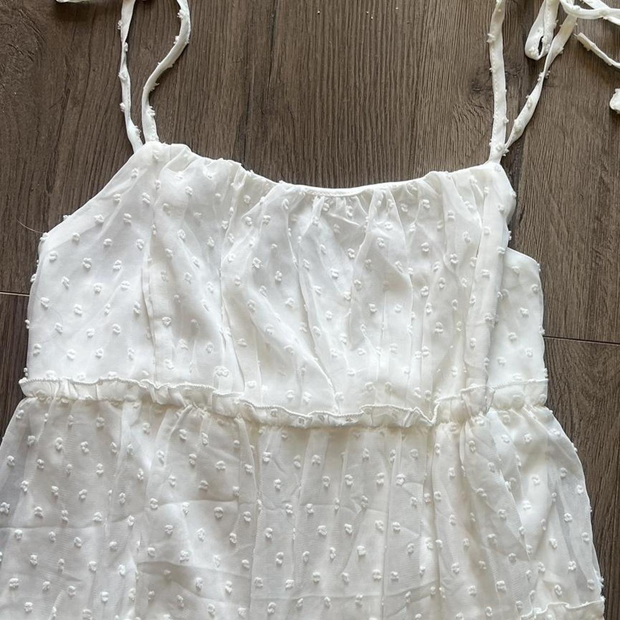 White dress fabric detail Open to offers - Depop