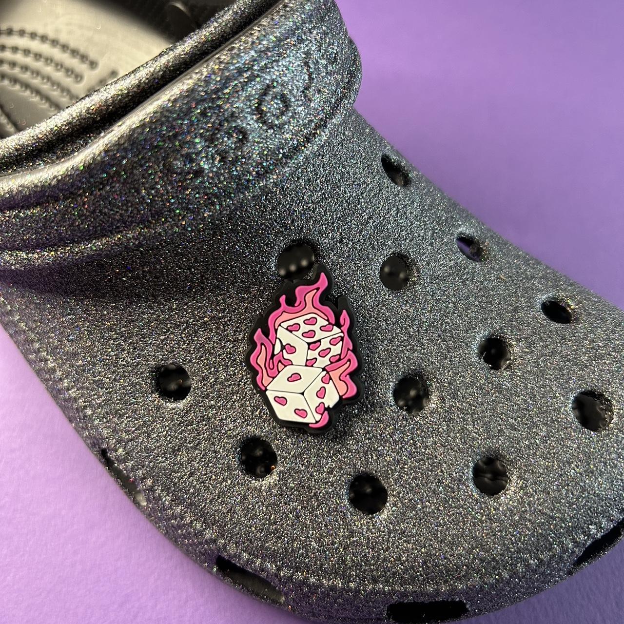 Flame dice 🎲 Single 2D Croc charm perfect to mix &... - Depop