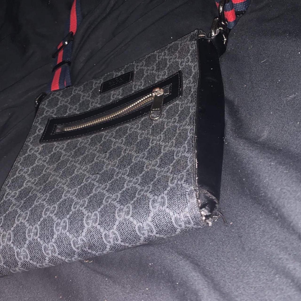 GUCCI BLACK SMALL MESSENGER BAG Small rip on bottom... - Depop