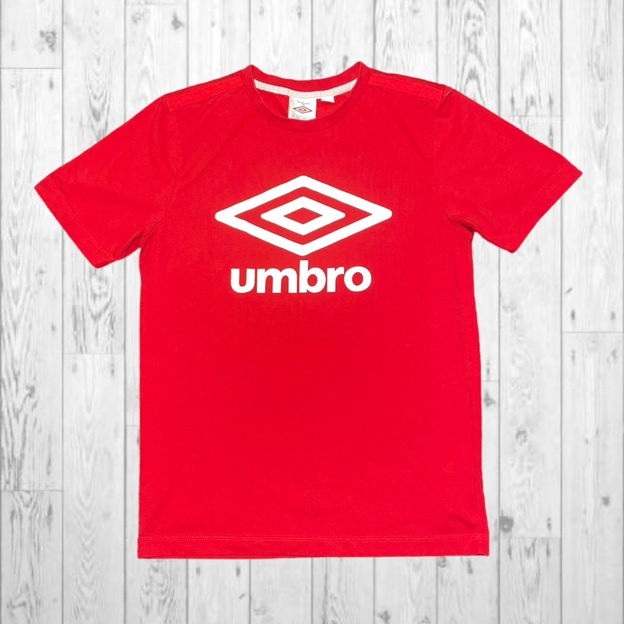Tailored By Umbro Red/White T-Shirt Size... - Depop