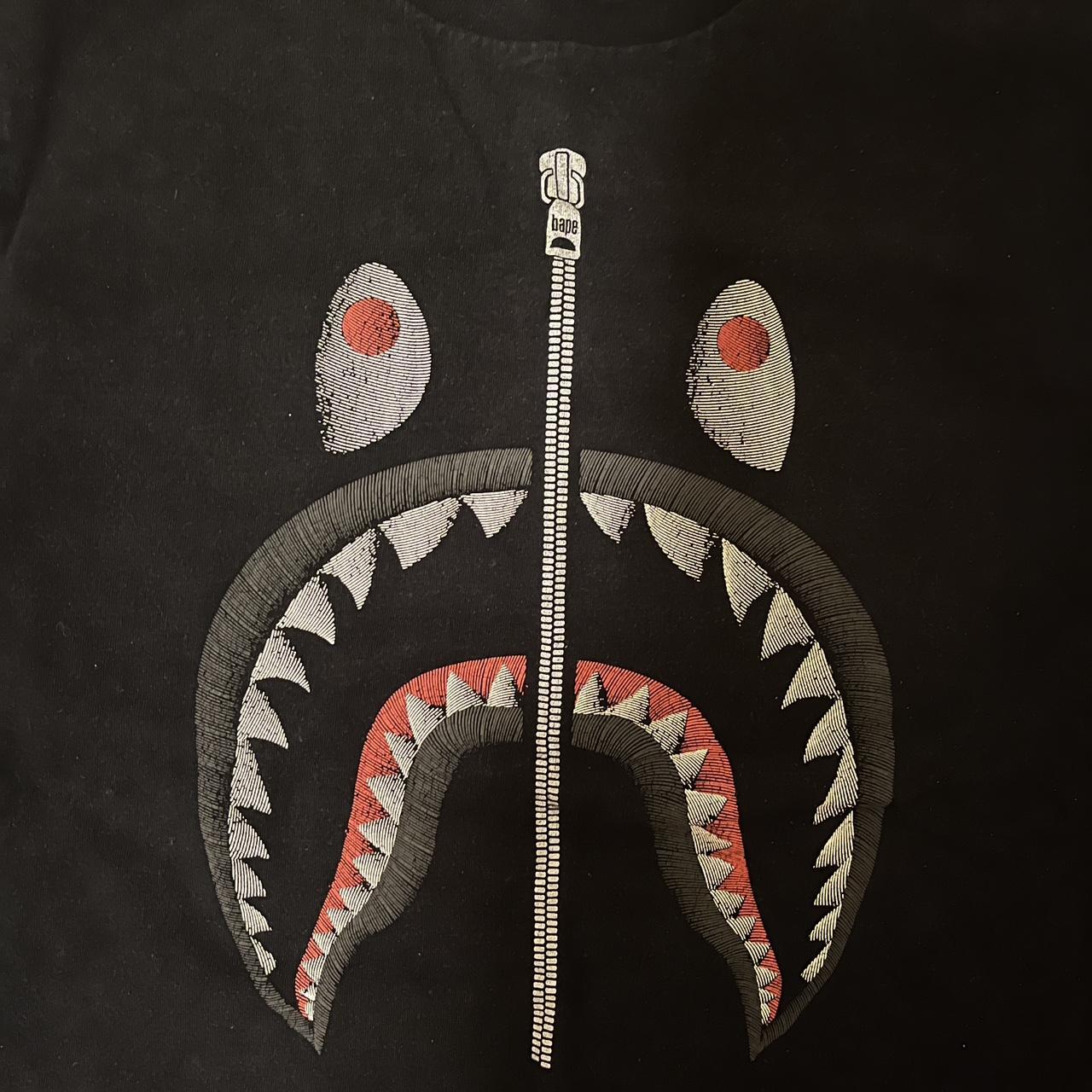 Rare Vintage Bape T shirt - shark face shirt Medium - Depop