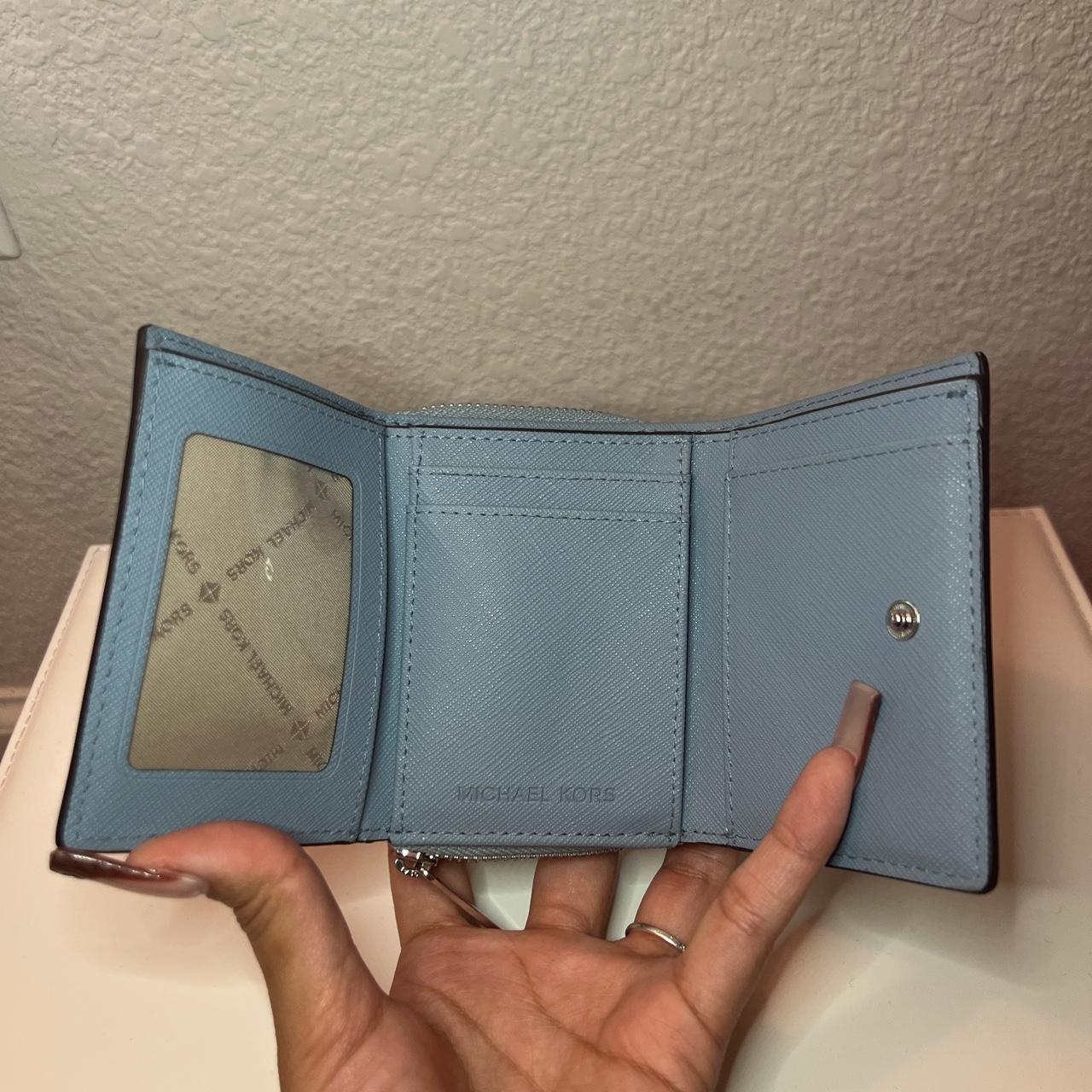 Michael Kors 💙 tri-fold mini wallet - silver... - Depop