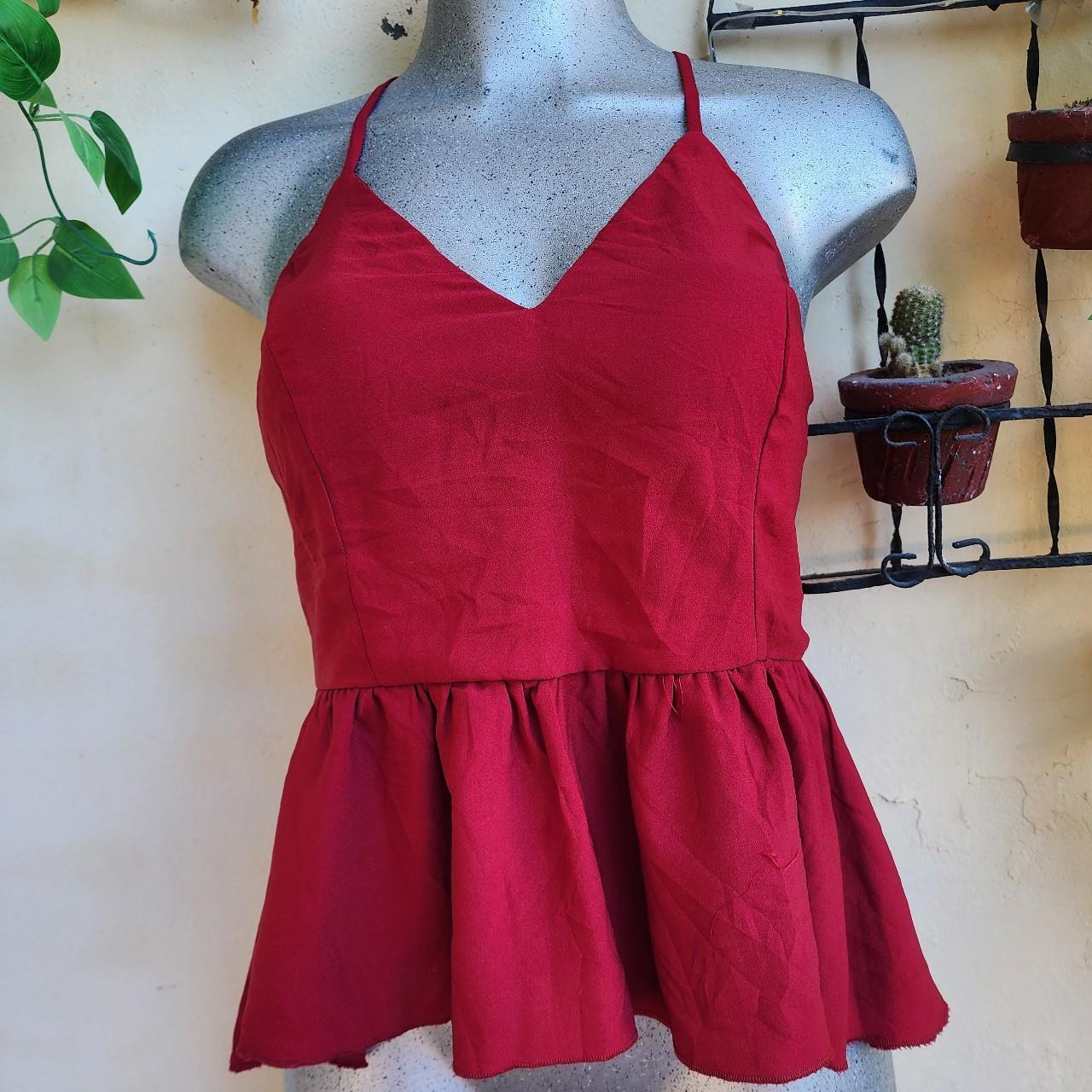 Ally Fashion red top with adjustable straps size 8... - Depop
