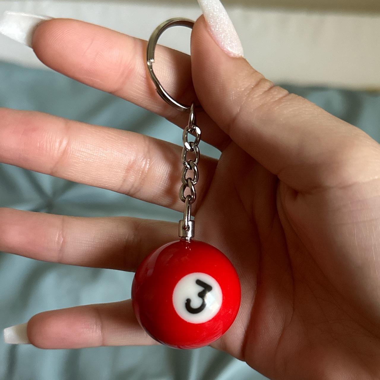 Resign 3-ball pool key chain #phonecharm #keychain... - Depop