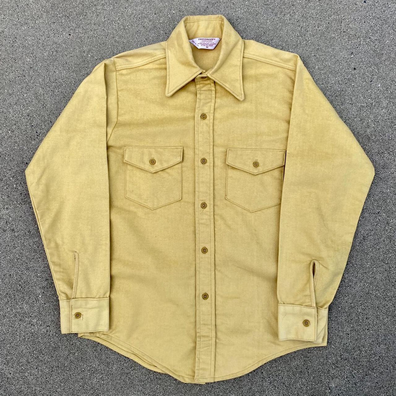 Vintage Frostproof Sanforized button up top Pale... - Depop