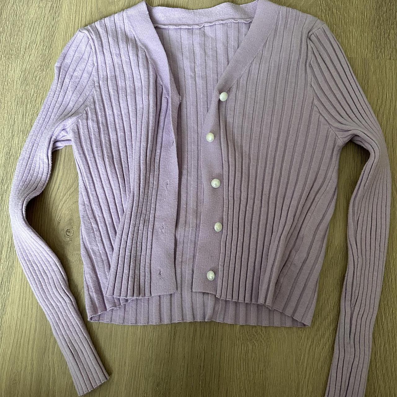 lavender cropped cardigan ☼ size: small ... - Depop