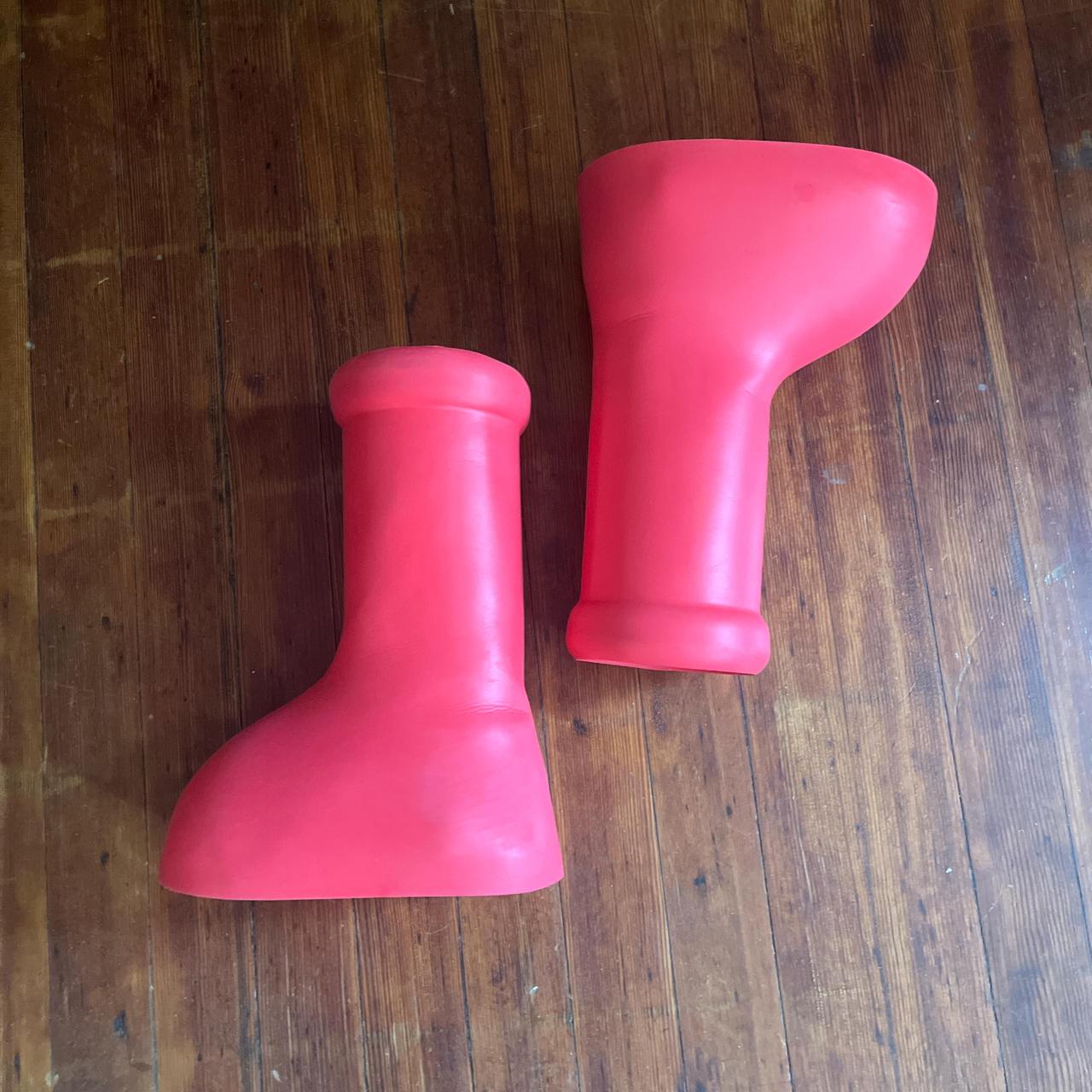 MSCHF Big Red Boots No Box Price firm Dm before... - Depop