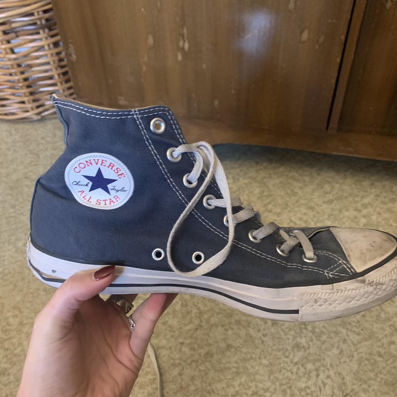 Well loved navy high top converse! Have some scuffs... - Depop