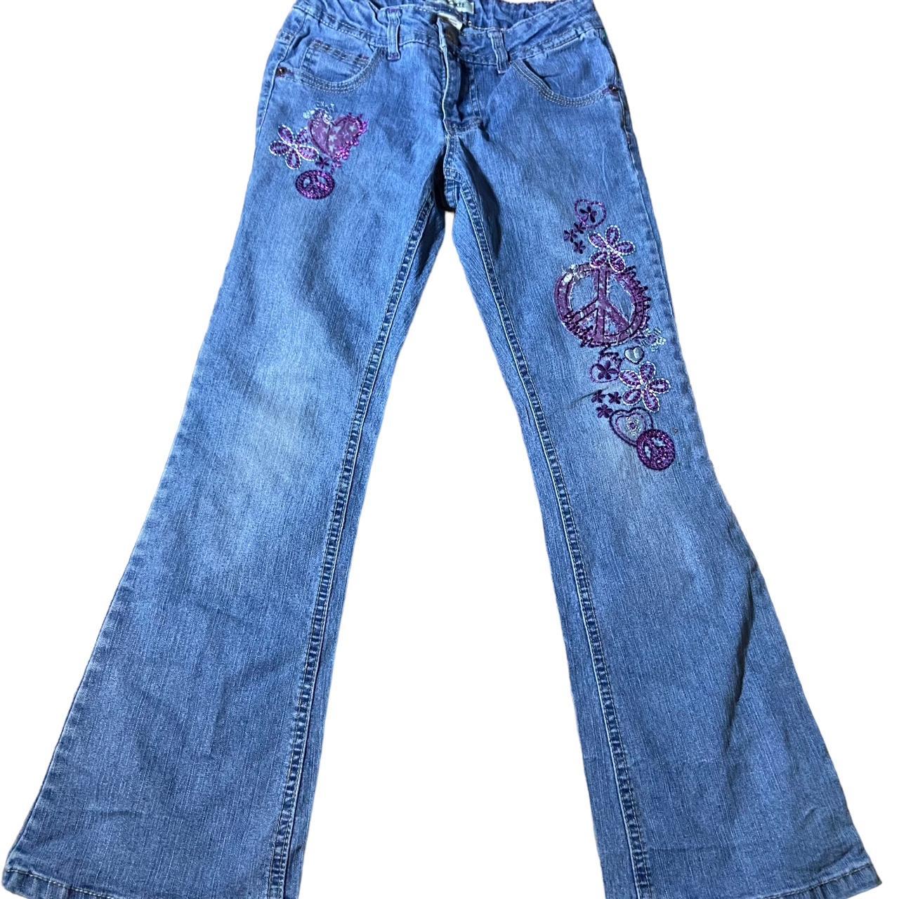 Kids Flare Peace Sign Jeans Measurements pictured,... - Depop