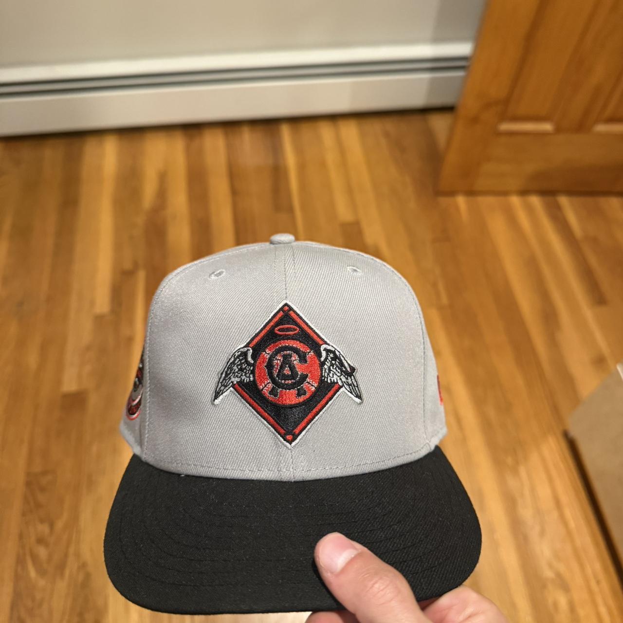 Size 7 1/8 Throwback Angels fitted hat #streetwear... - Depop