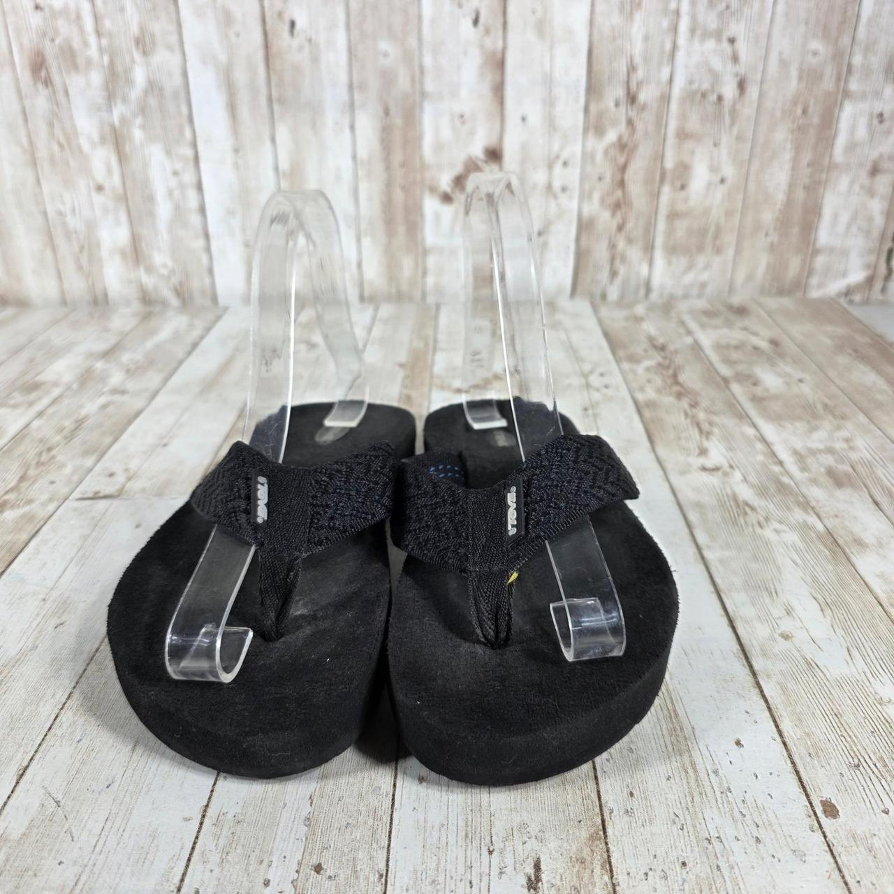 Teva Flip Flops Thong Sandals Black Woven Straps... | Depop