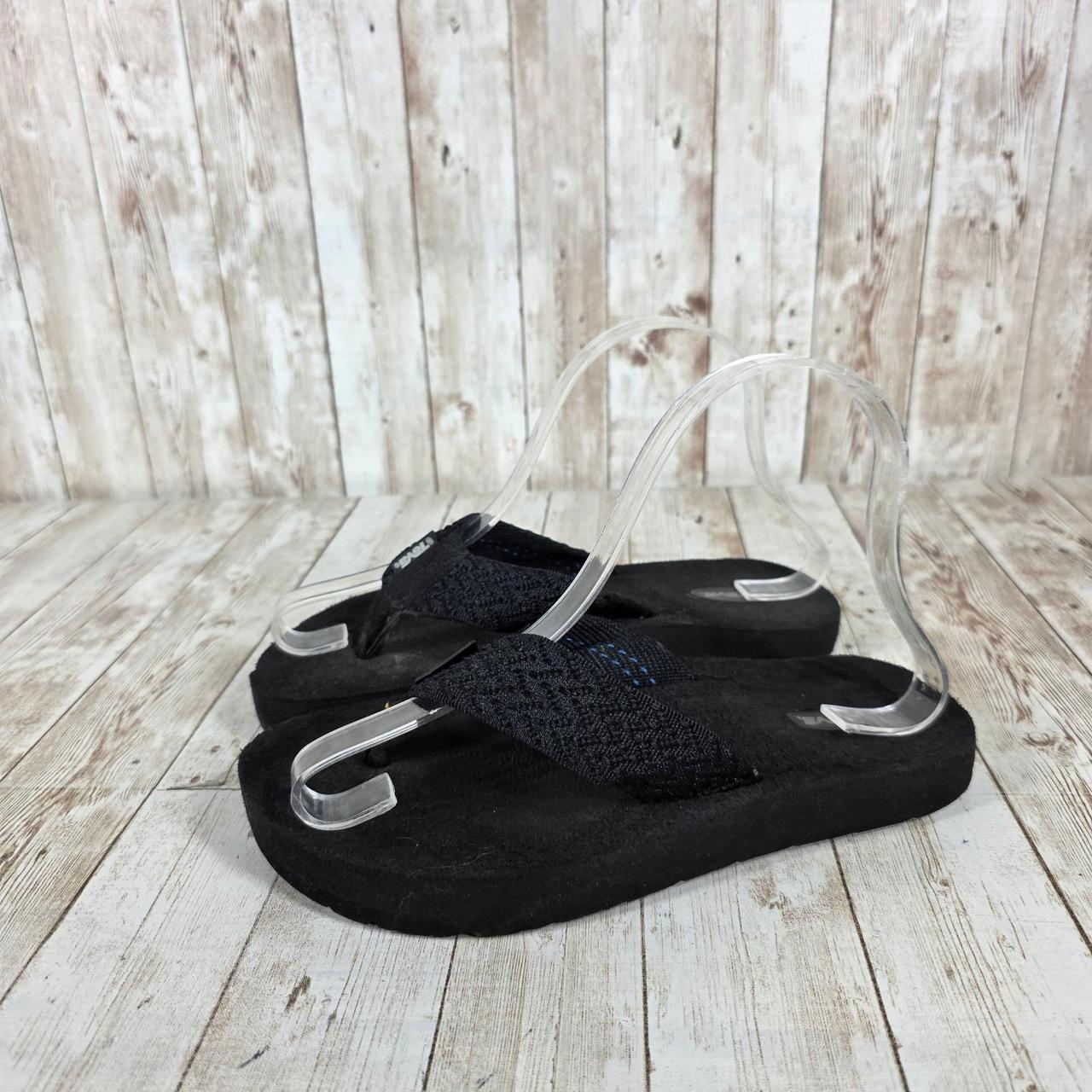 Teva Flip Flops Thong Sandals Black Woven Straps... | Depop