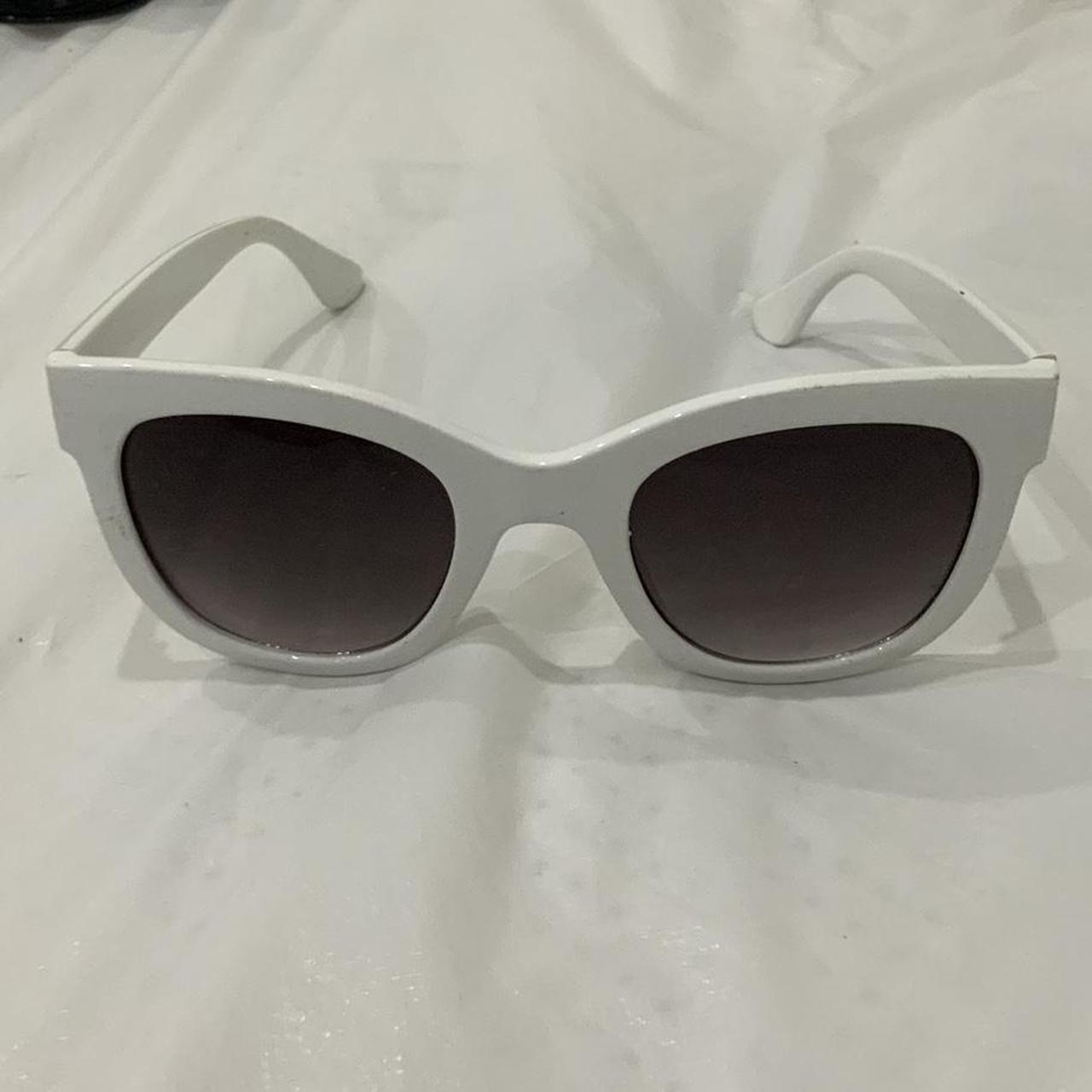 White Frame Sunglasses Sunglasses Eyewear Depop