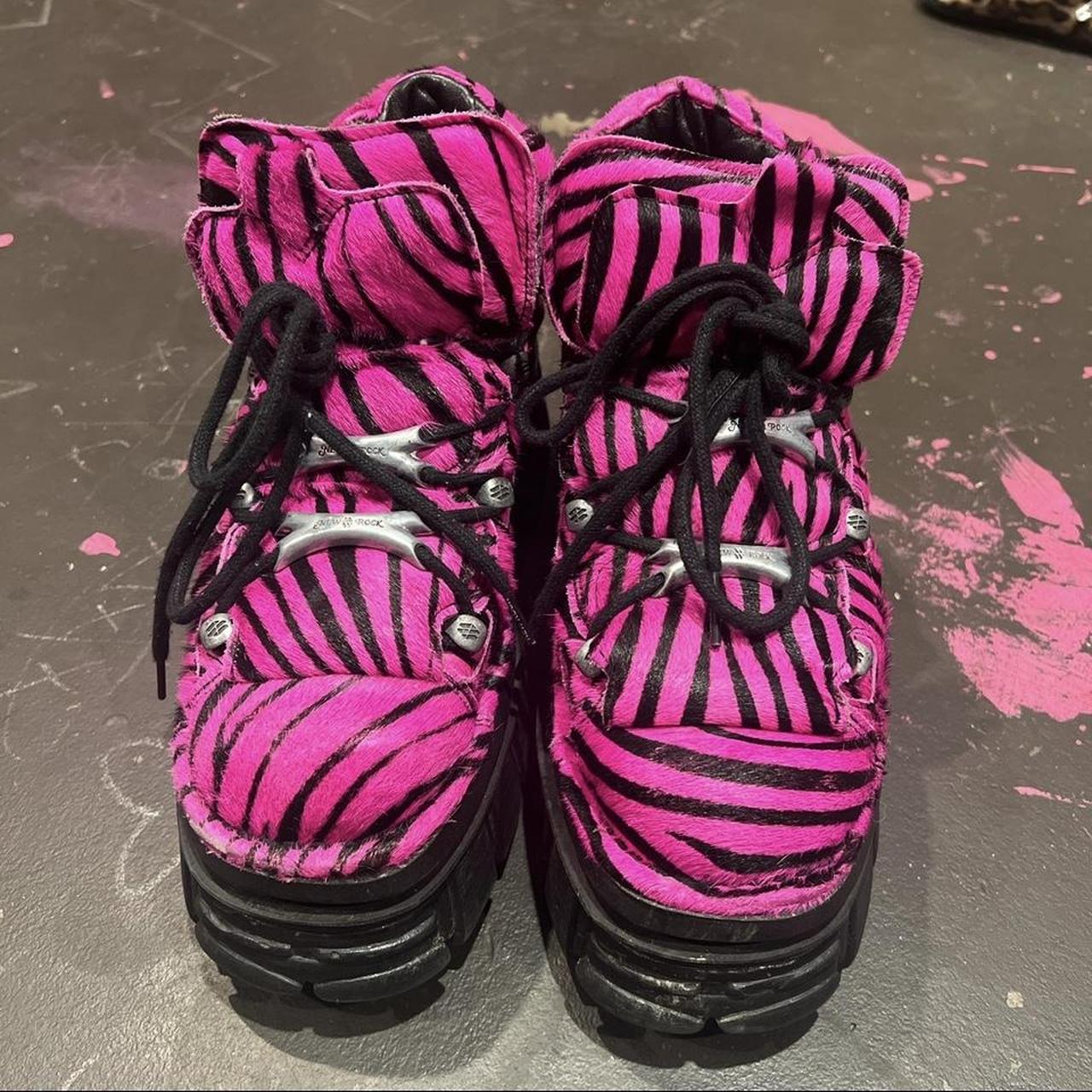 zebra pink new rocks 💗 size 43 #newrock #y2k #opium... - Depop