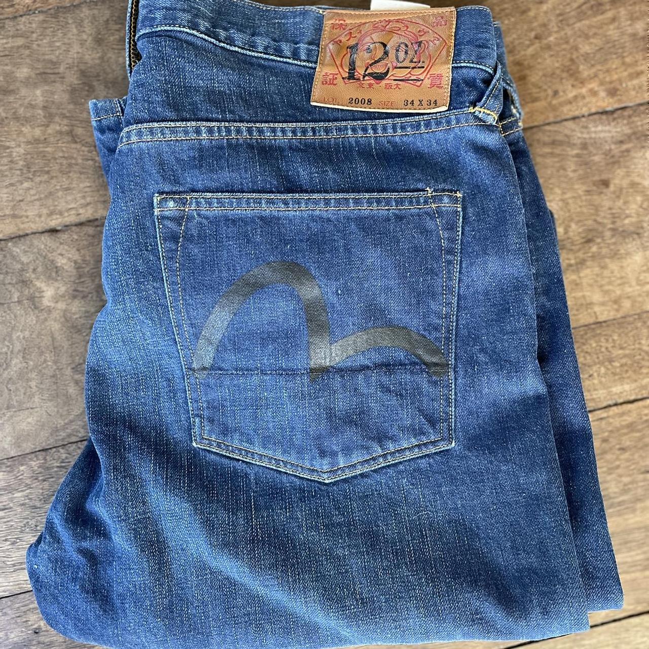 Crazy vintage evisu jeans Size 34 waist Message... - Depop