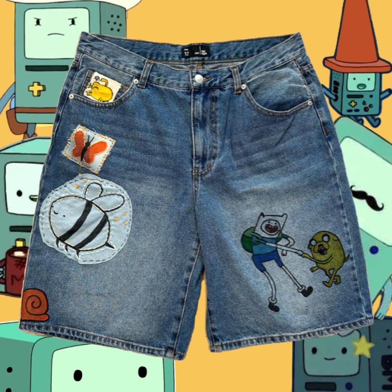 ☆CUSTOM ADVENTURE TIME JORTS☆ I made all the... | Depop