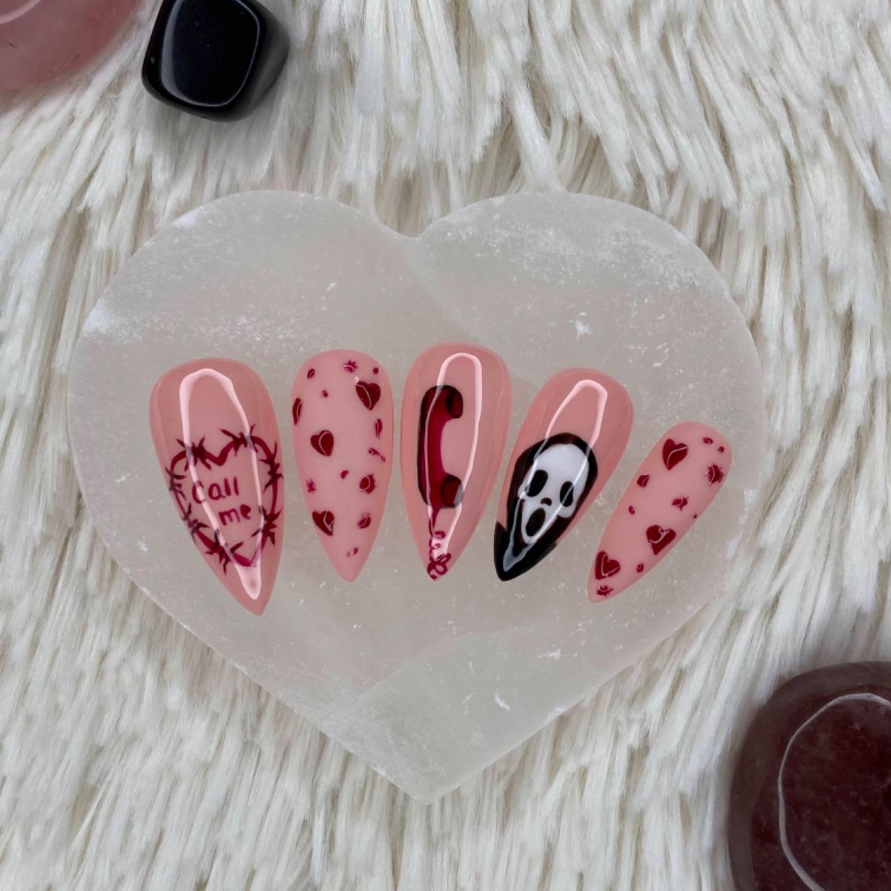 Ghostface press on nails 🖤🔪 Size: Small Style:... - Depop