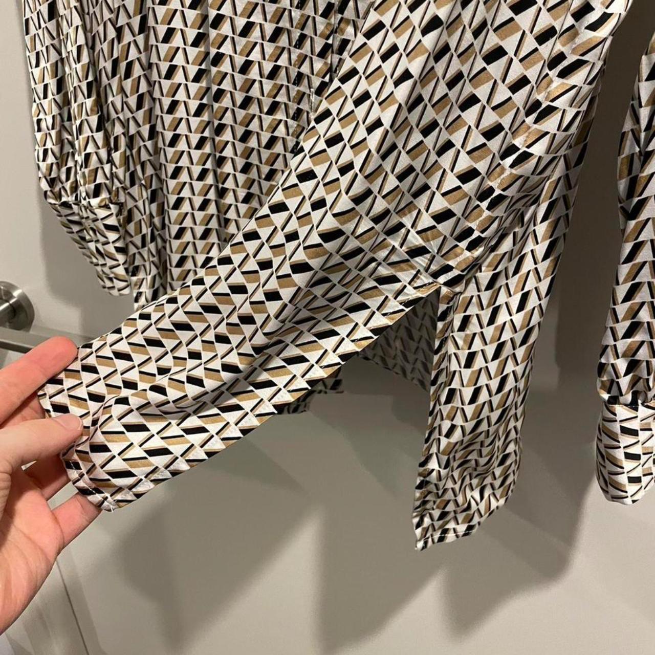 Satin Set (Decjuba) Oversized style shirt with slits... - Depop