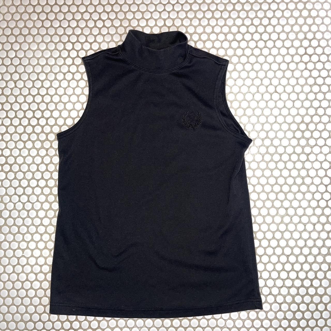 Vintage Blair mock neck cotton blend sleeveless top... - Depop