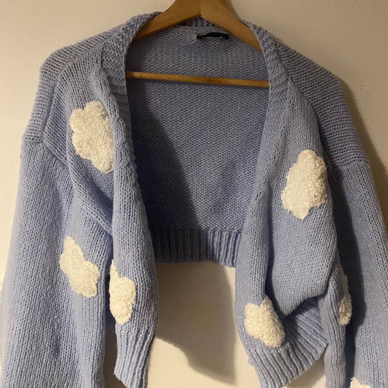 baby blue cloud cardigan☁️ size S🩵 unique... | Depop