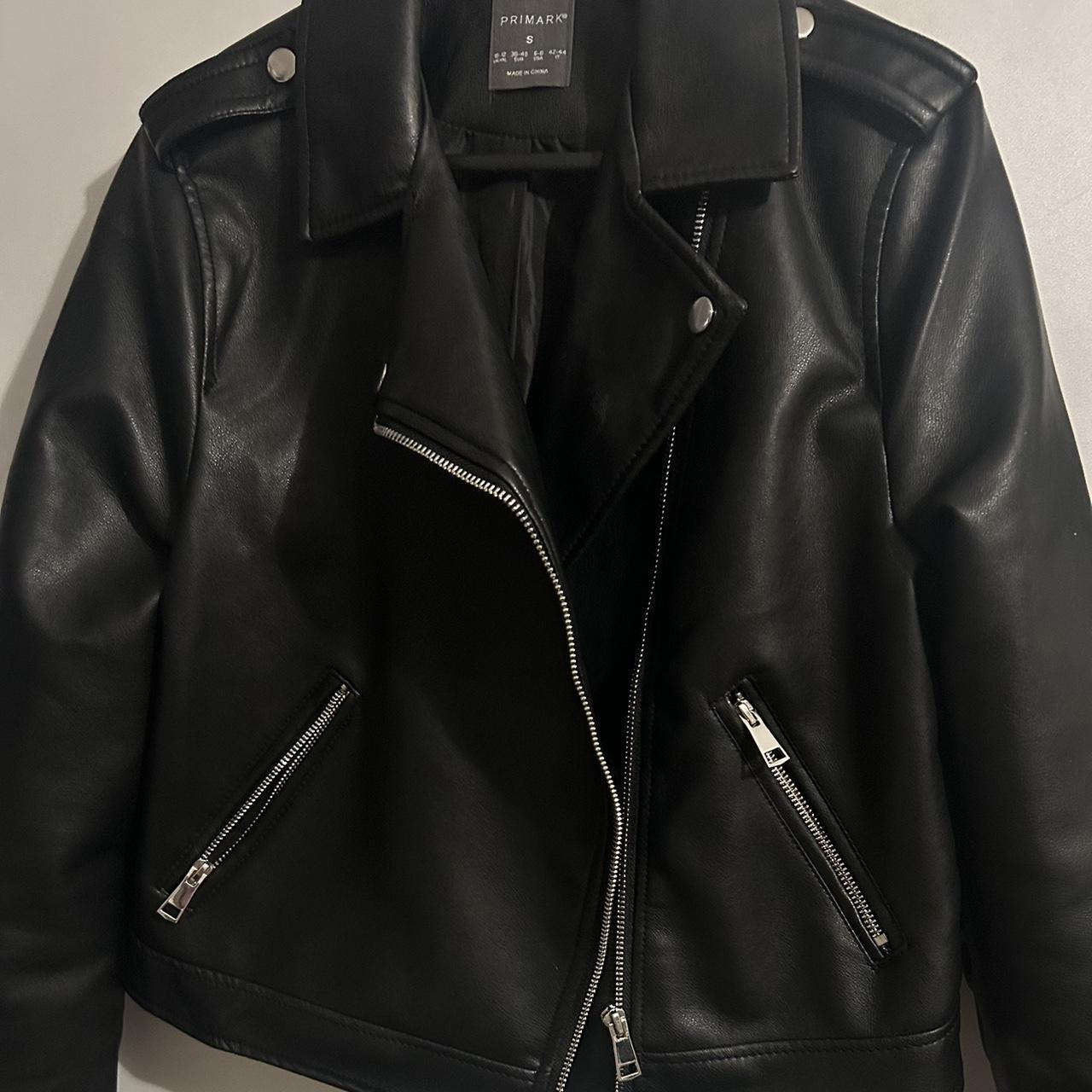 primark leather jacket worn a couple times. size S... - Depop