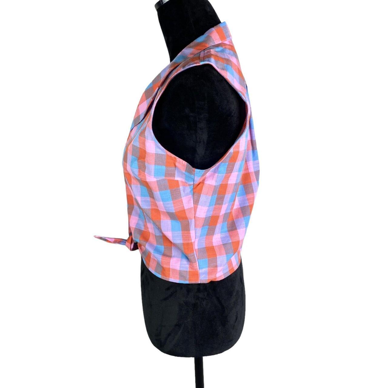 modcloth x barbie countryside plaid Tie Front shirt... - Depop