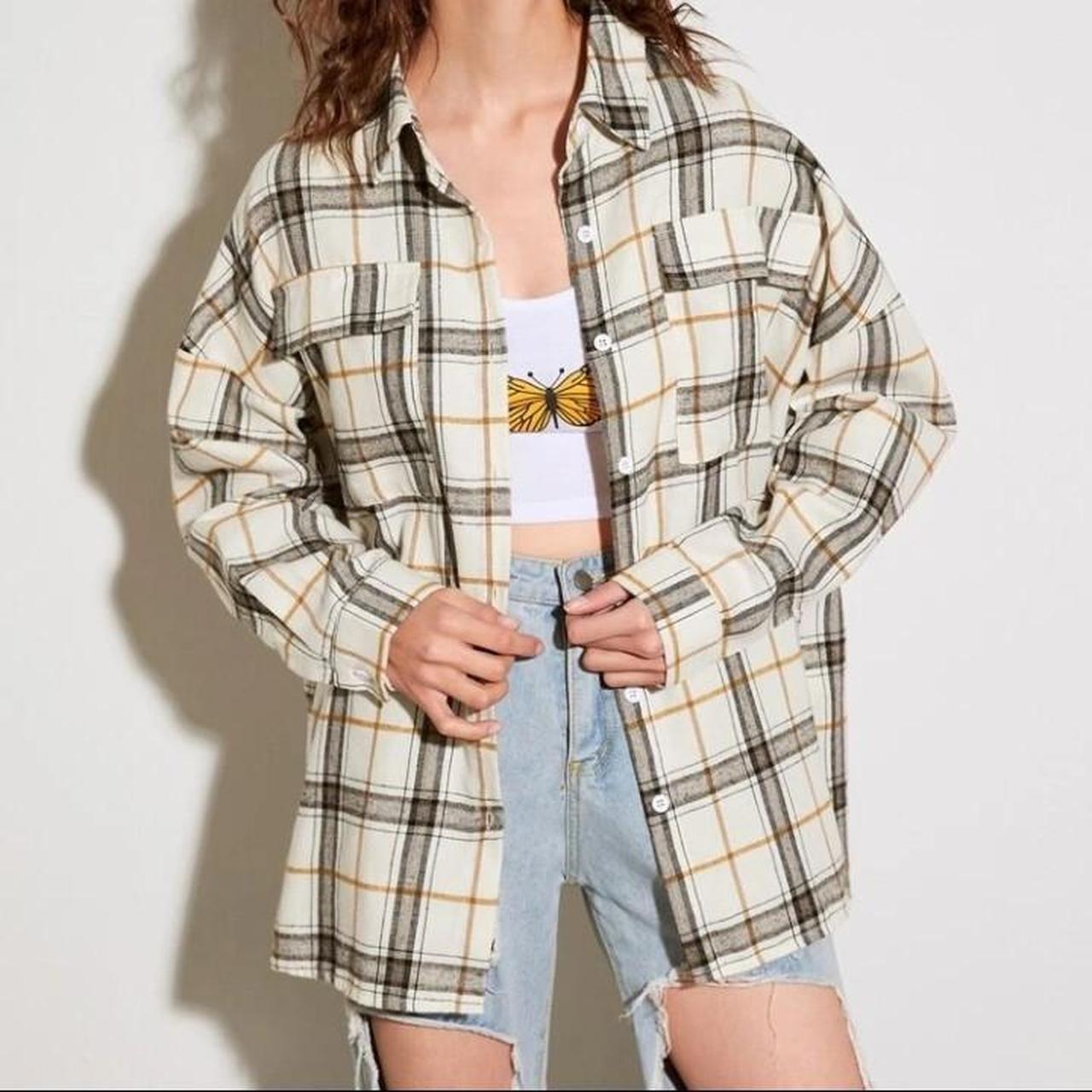 Romwe Women's Cream Jacket | Depop